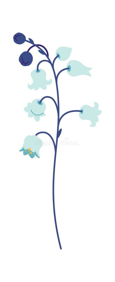 Lily of Valley Flat Icon Spring Fragrant Flower Stock Vector ...