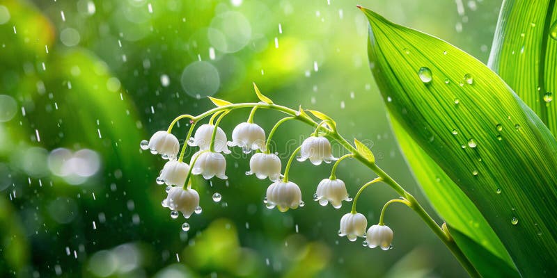 Lily of the Valley or Weeping Lilly Pilly with Rain Drops Creative AI ...