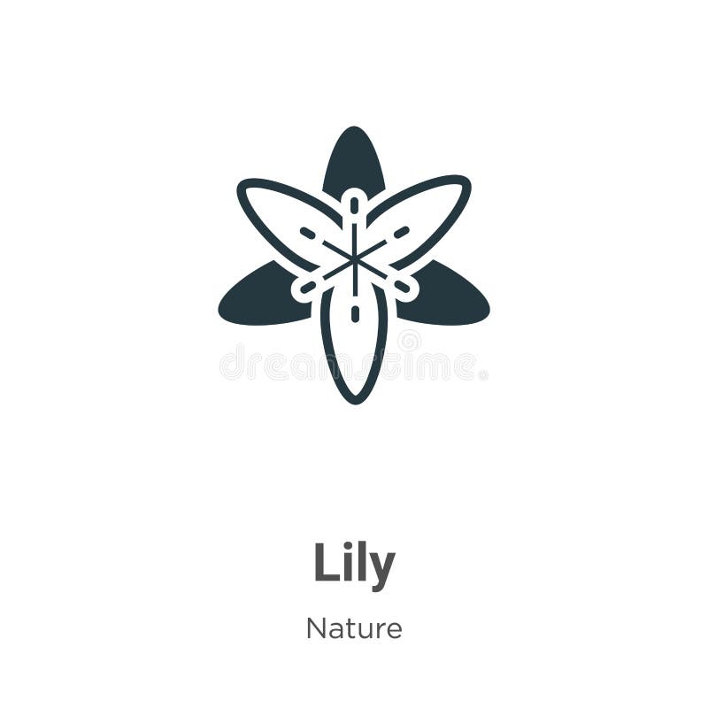 Lily Vector Icon on White Background. Flat Vector Lily Icon Symbol Sign ...