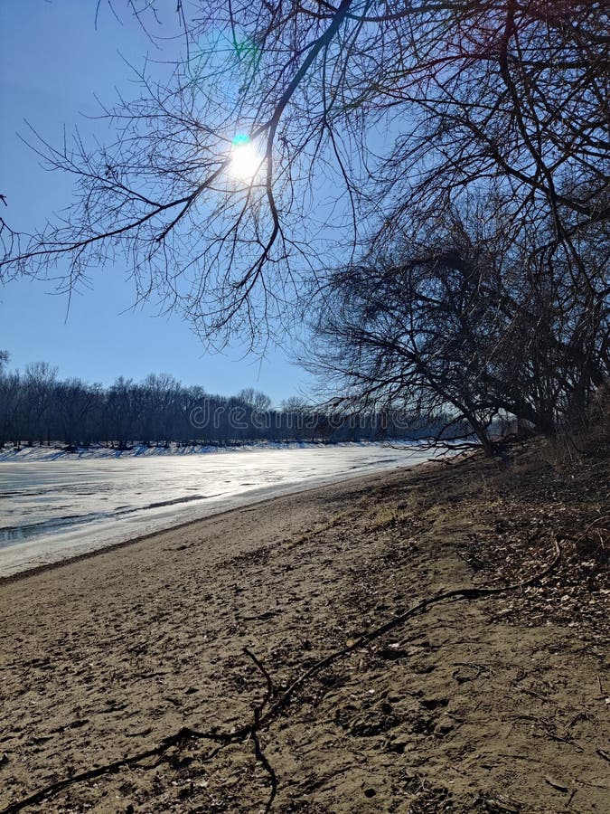 Icy Shoreline in Spring stock image. Image of michigan - 114853621