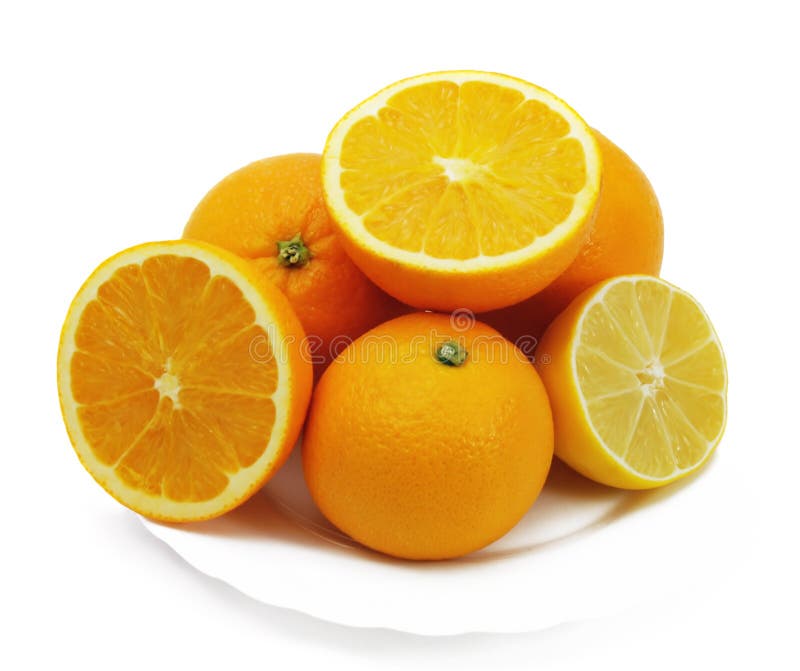 Limão E Laranjas Em Uma Placa Imagem de Stock - Imagem de fruta, dieta ...