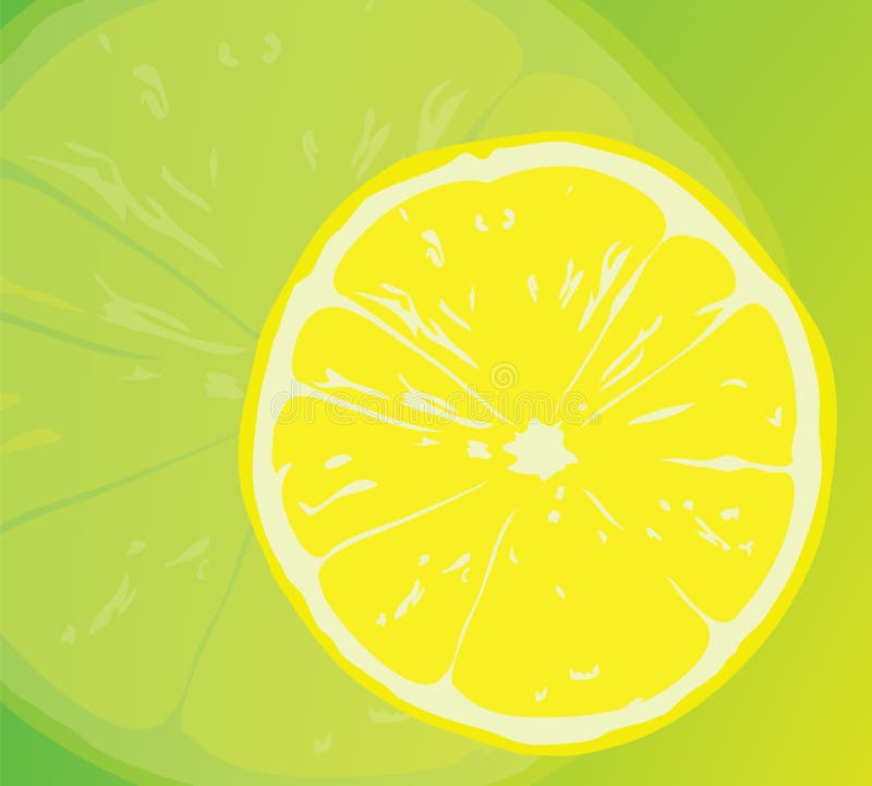 Limón amarillo jugoso. ilustración del vector. Ilustración de corte ...