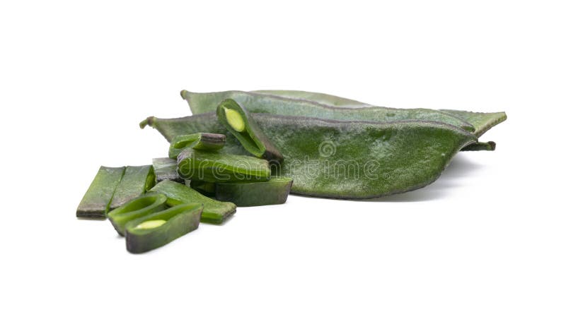 Lima Bean or Sheem Slices Isolated on White Background. Fresh Vegetable ...