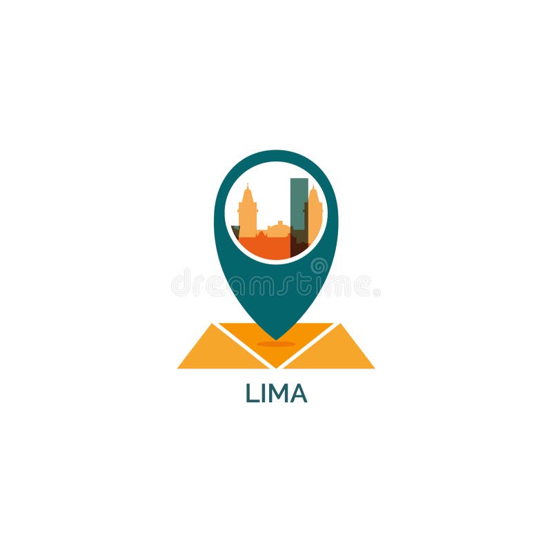 Lima City Skyline Shape Logo Icon Illustration Stock Vector ...