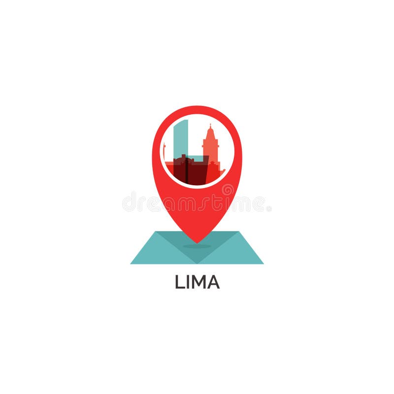 Lima City Skyline Shape Vector Logo Icon Illustration Stock Vector ...