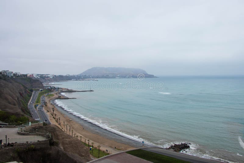 Lima coast line stock photo. Image of green, summer - 196726440