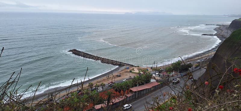 Lima coast walk stock image. Image of ocean, beach, lima - 327640589