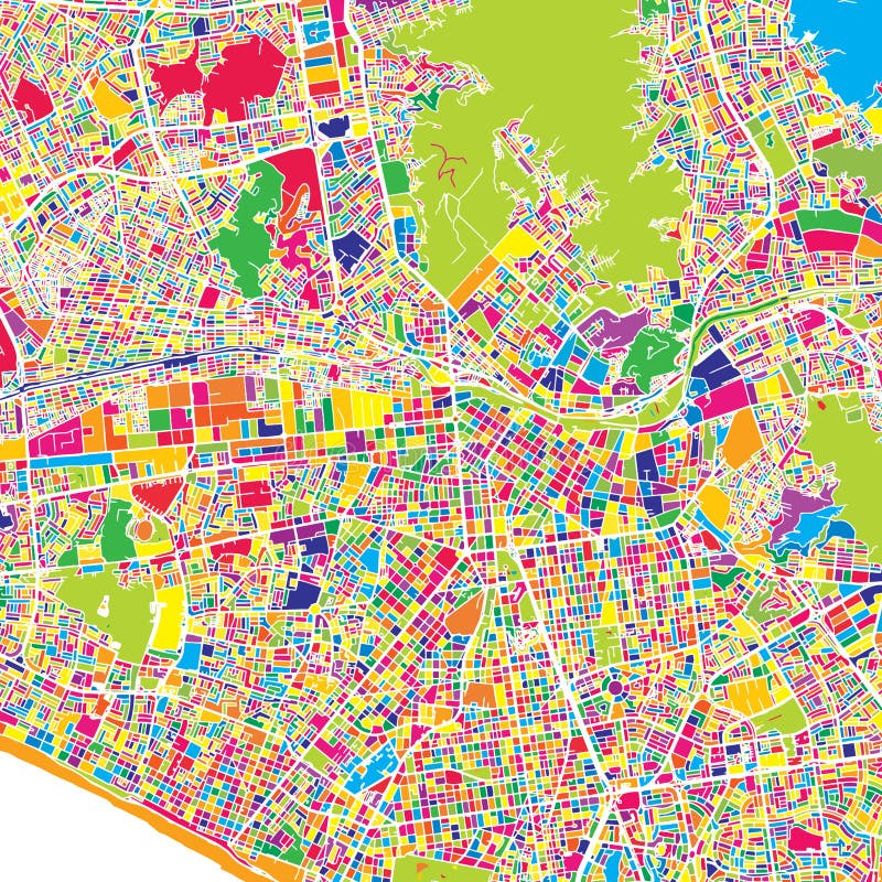 Lima, Lima District, Peru, Mapa Colorido Do Vetor Ilustração do Vetor ...