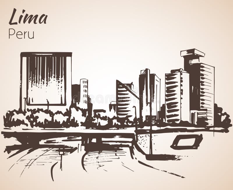 Lima, Peru Vector Line Icon Stock Vector - Illustration of city ...