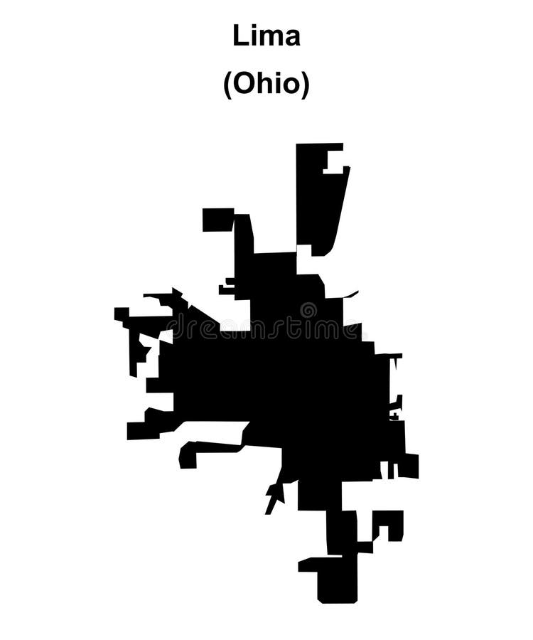 Lima outline map stock vector. Illustration of contour - 357492491