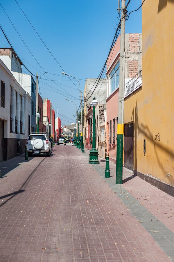 LIMA, PERU - APRIL 12, 2013: Unknown Street with No People and One Car ...