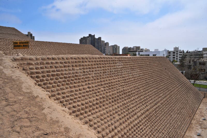 Lima,Huallamarca, the Inca Pyramid in Lima S Huaca, Peru Stock Image ...