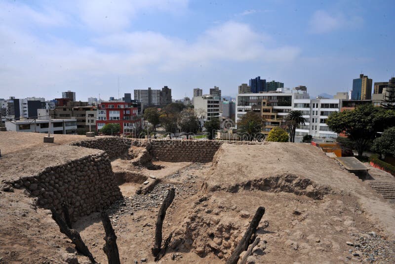 Lima, Peru - Huallamarca, the Inca Pyramid in Lima S Huaca, Peru Stock ...