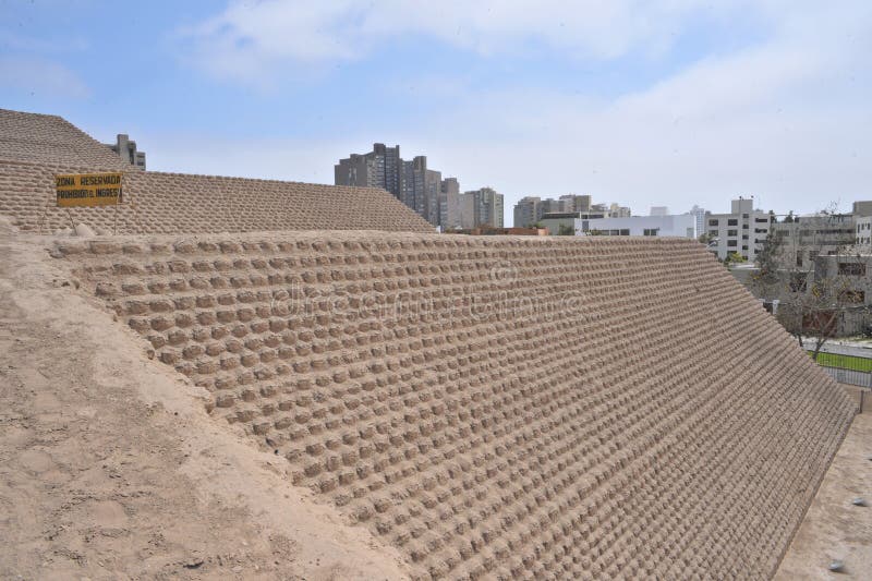 Lima, Peru - Huallamarca, the Inca Pyramid in Lima S Huaca, Peru Stock ...