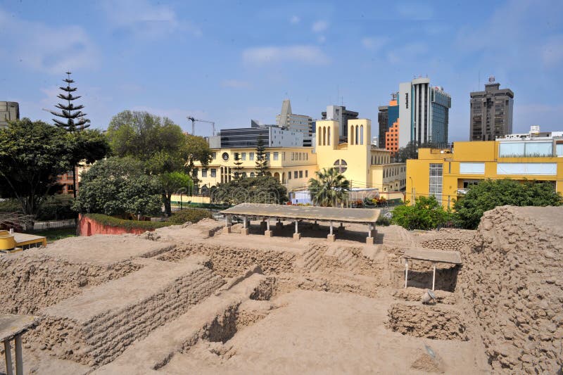 Lima, Peru - Huallamarca, the Inca Pyramid in Lima S Huaca, Peru Stock ...