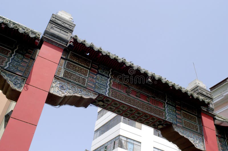 LIMA, PERU -: Entrance Gate To Chinatown in Central Lima, Peru Stock ...