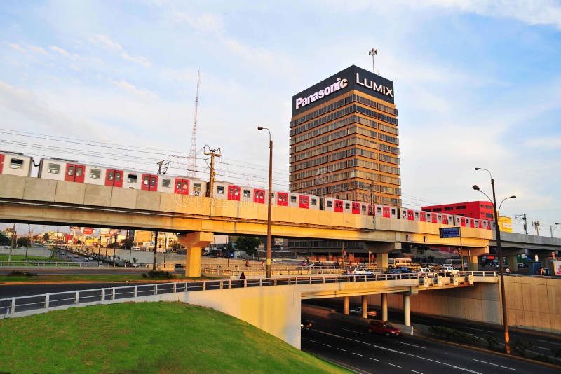 LIMA - PERU: View of the Electric Train at the Station Javier Prado ...
