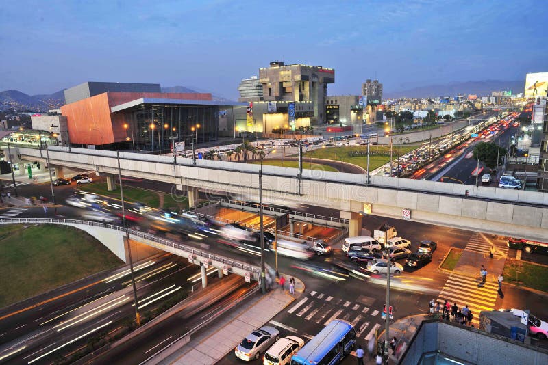 LIMA - PERU View of the Electric Train at the Station Javier Prado ...