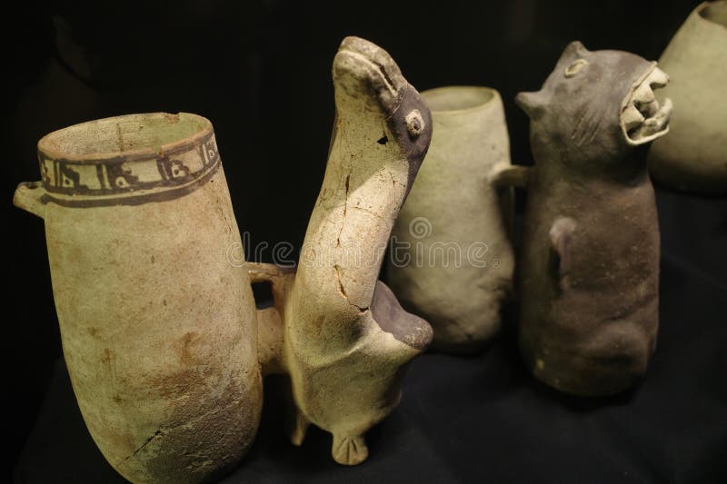 Lima, Peru - Dec 3, 2023: Ancient Pre-Inca Ceramics on Display at the ...