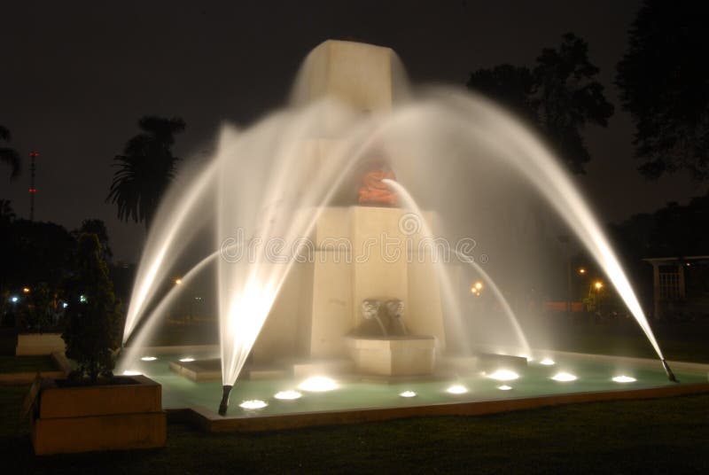 Lima, Peru: Fountain of the Magic Water Circuit Park, in Lima Stock Photo - Image of darkness ...