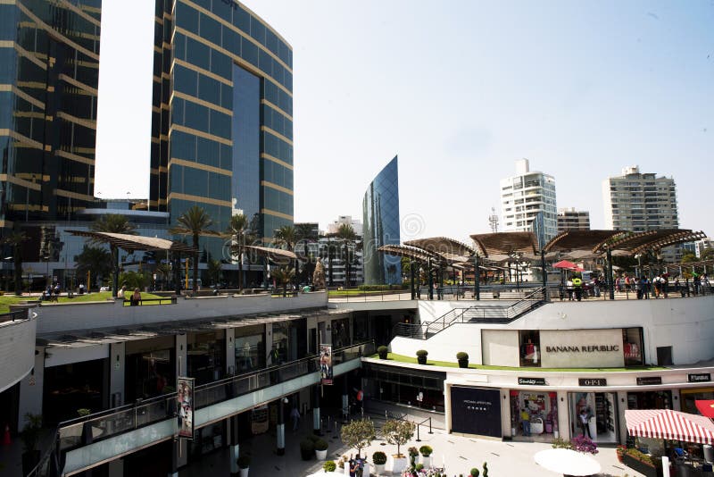 LIMA, PERU : Panoramic View of Larcomar Shopping Center and the ...