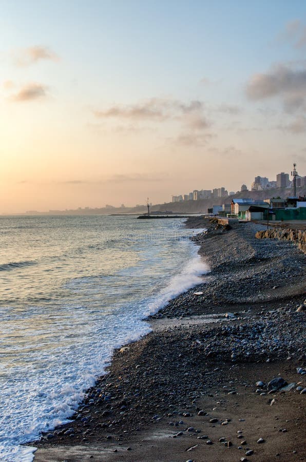 Lima, Peru and the Pacific Ocean Stock Image - Image of lima ...