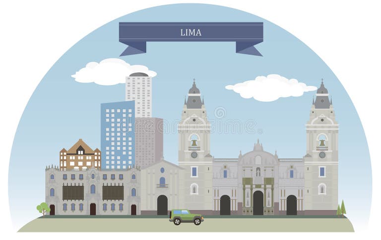 Lima, Peru stock vector. Illustration of symbol, cityscape - 41082920