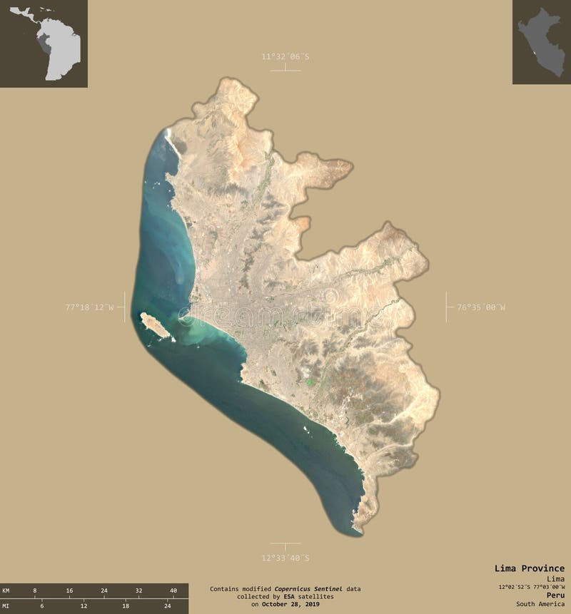 Lima Province, Peru - Composition. Sentinel-2 Satellite Stock ...