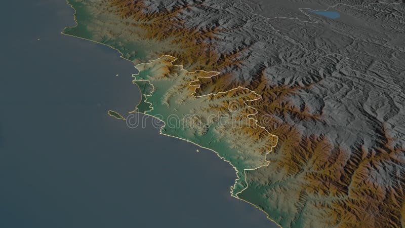 Lima Province, Peru - Outlined. Relief Stock Illustration ...