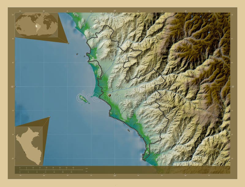 Lima Province, Peru. Physical. Capital Stock Illustration ...