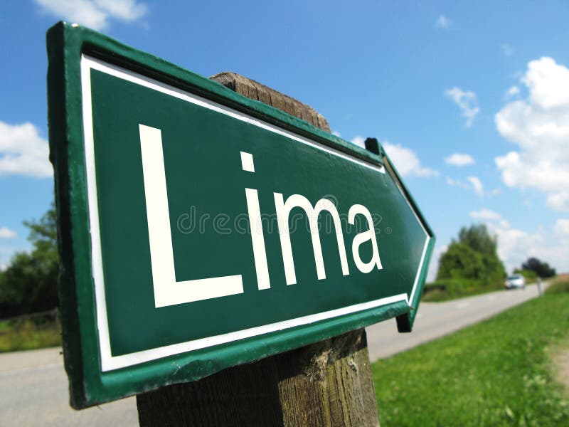 LIMA signpost stock photo. Image of active, country, next - 37384012