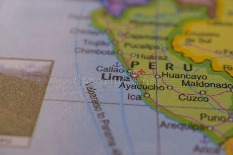 Lima on the World Map-Geo Political Map Stock Image - Image of pattern ...
