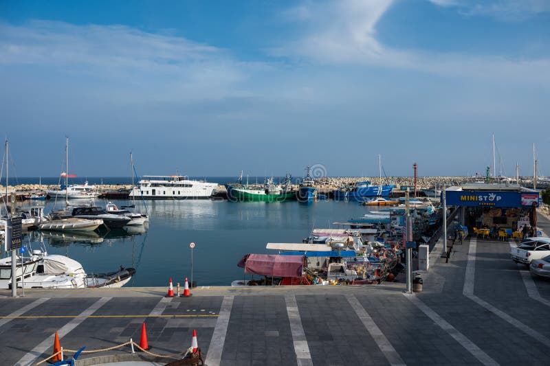 Limassol, Cyprus - High Angle View Over the Harbour and Pedestrian ...