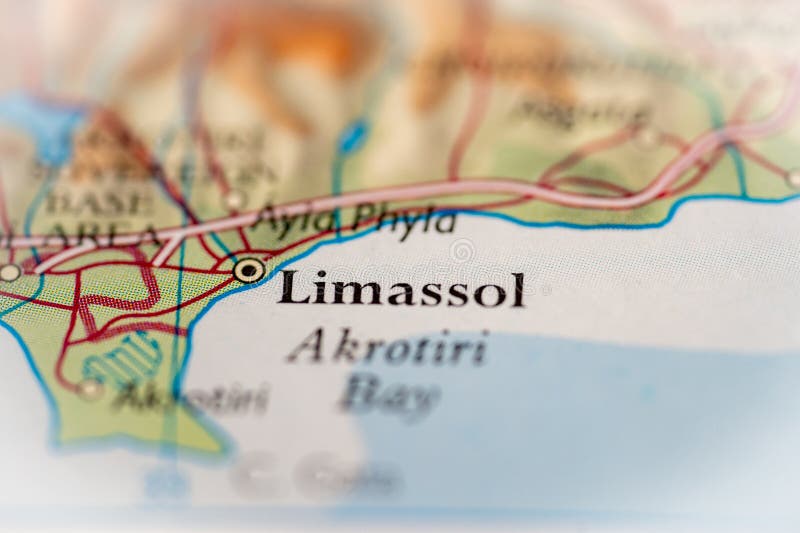 Limassol, Cyprus Highlighted on a World Map Stock Photo - Image of ...