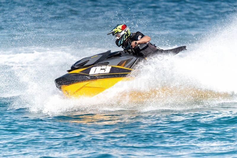 Limassol, Cyprus - November 26, 2022: Jet Ski Rider during Competition ...