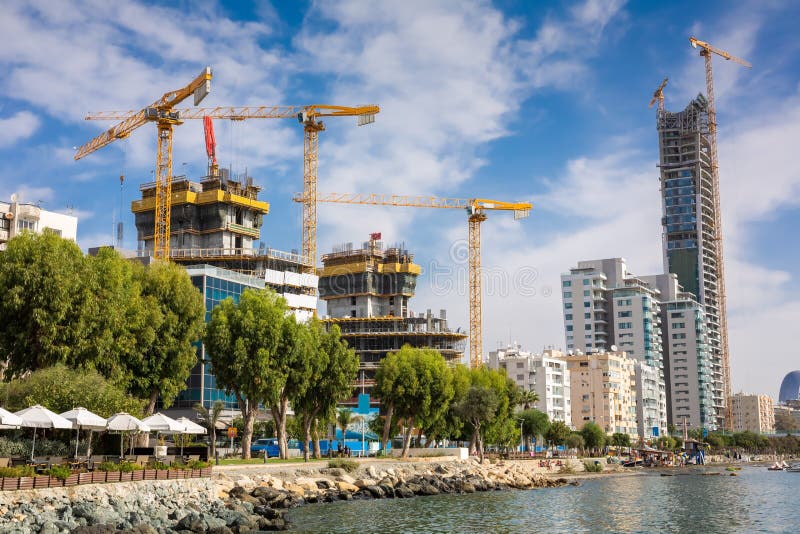 Limassol view stock image. Image of building, blue, architectural ...