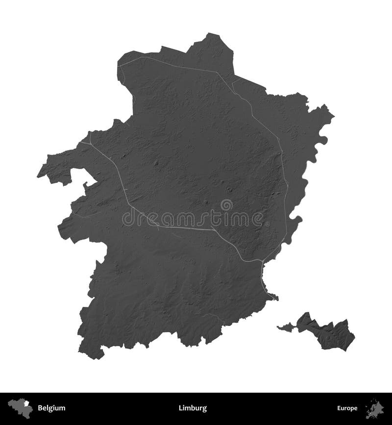 Limburg, Belgium, Isolated on White. Grayscale Stock Illustration ...