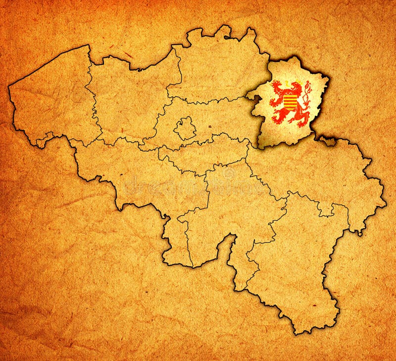 Limburg on map of belgium stock illustration. Illustration of travel ...