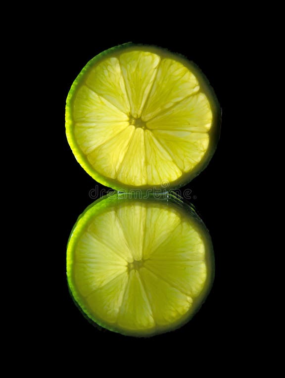 Lime on black mirror stock photo. Image of fiber, culinary - 59687828