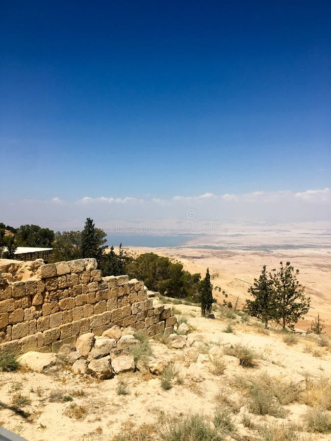 Lime Brick and Rock Wall in Jordan Desert Landscape Stock Image - Image ...