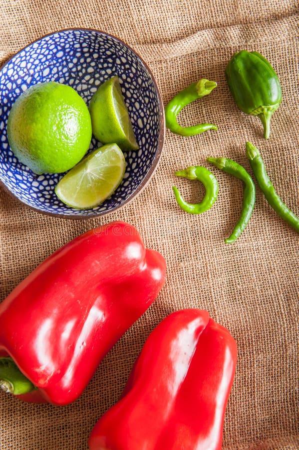 Lime, Capsicum and Chilli stock image. Image of sliced - 38893131