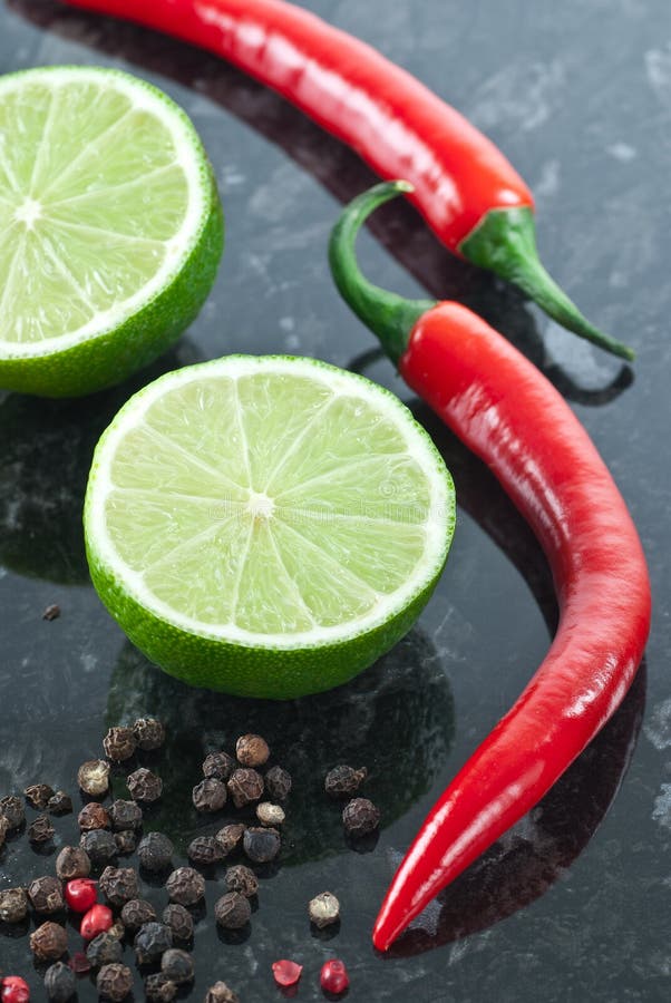 Lime and Chili stock photo. Image of green, pepper, citrus - 24119494