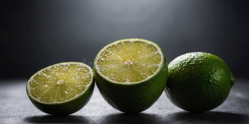 A Lime is Cut in Half and the Inside is Shown. Stock Illustration ...