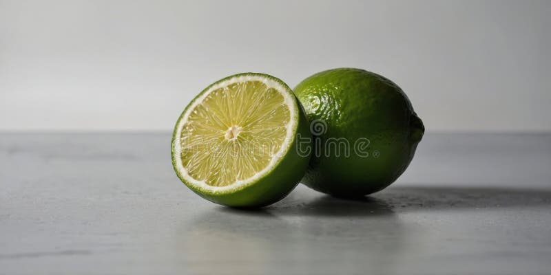 A Lime is Cut in Half and the Inside is Shown. Stock Illustration ...