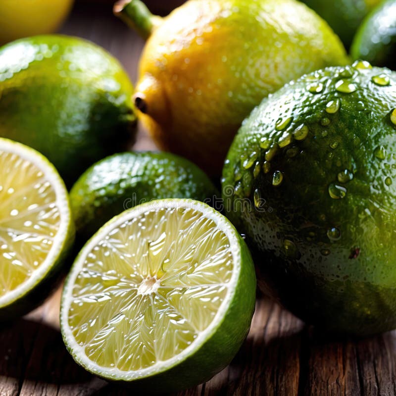 Lime Fresh Raw Organic Fruit Stock Illustration - Illustration of ...