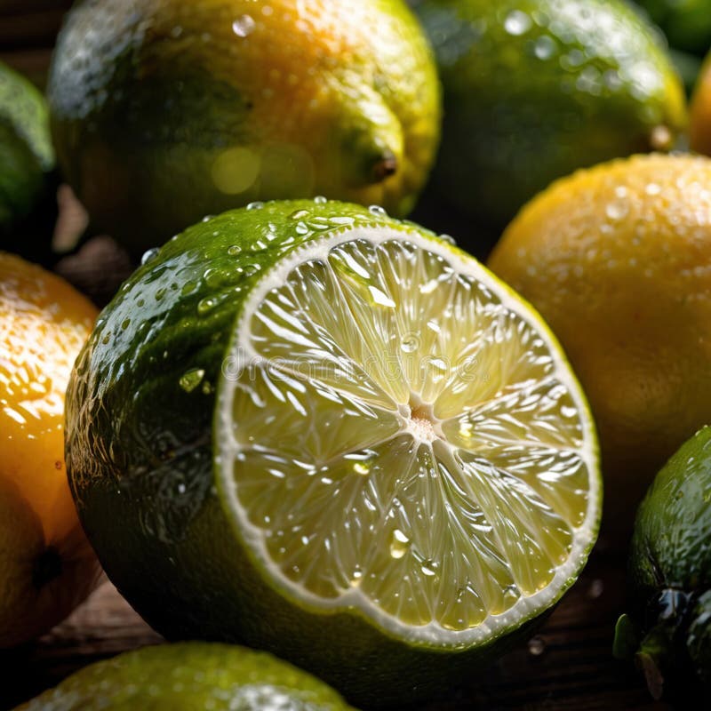 Lime Fresh Raw Organic Fruit Stock Illustration - Illustration of ...