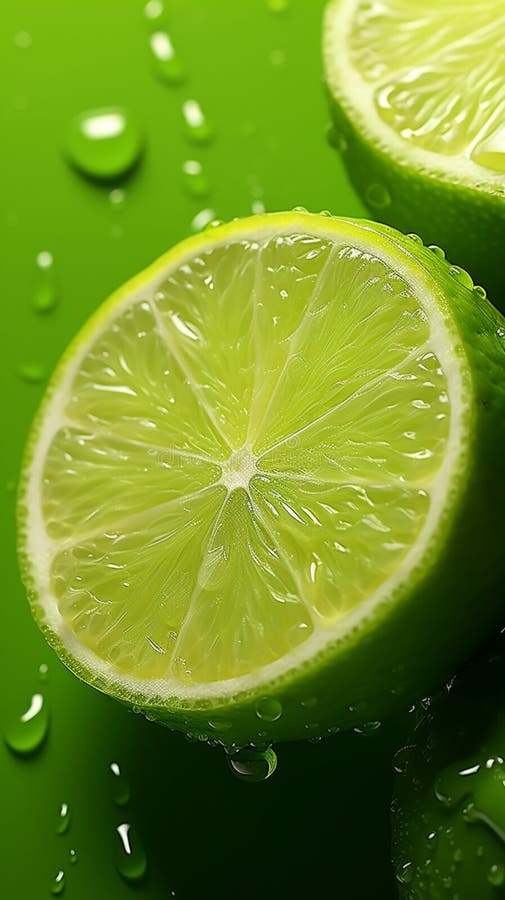Lime Freshness Vibrant Lime Stands Out on a Light Lime Backdrop Stock ...