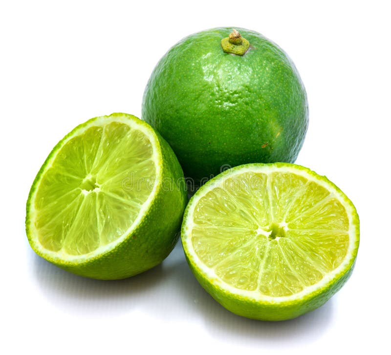 Lime Fruit with Melissa Isolated on White Stock Photo - Image of clear ...