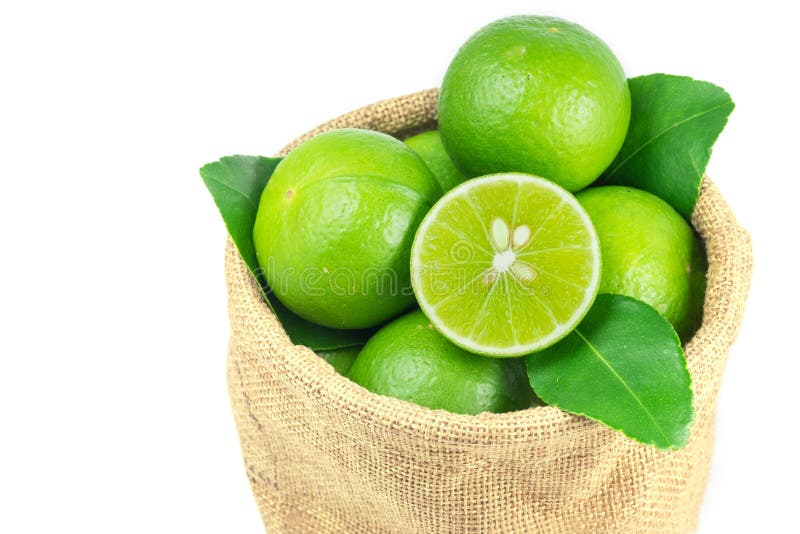 Lime Fruit Pack in Sack Bag Stock Image - Image of peel, lifestyle ...