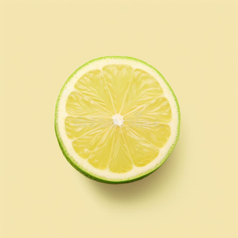 Minimalistic Lime Design on Light Yellow Background with Pastel Colors ...
